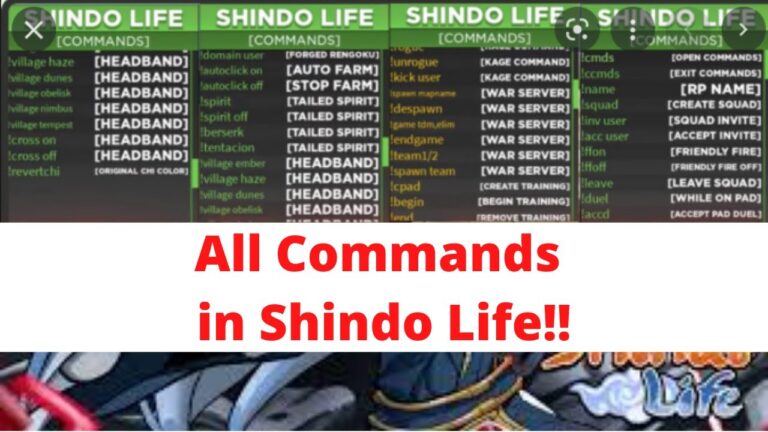 Comandos de Shindo Life - Guía Completa 2025 - PROJAKER
